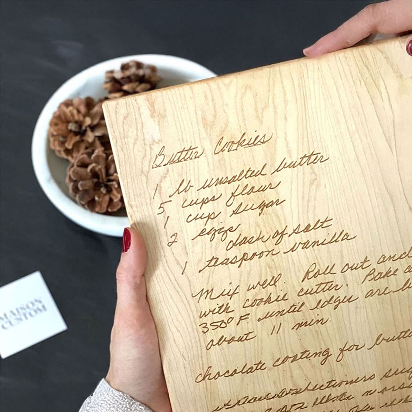 Handwritten Recipe Cutting Board Engraved - Recipe Cutting Board