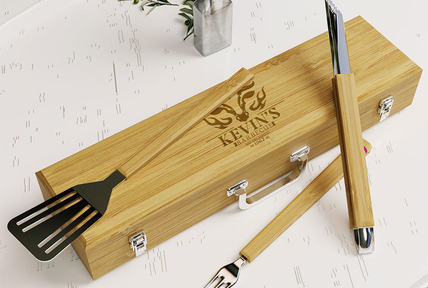 The Sizzle - Personalized BBQ Tool Set - BBQ Grilling Gifts for Men – MAISON CUSTOM