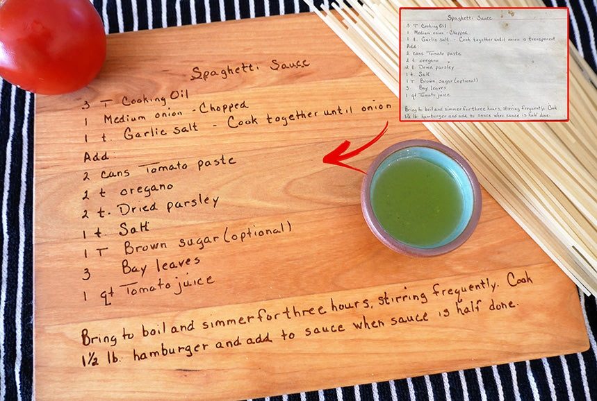 Handwritten Recipe Cutting Board Engraved - Recipe Cutting Board ...