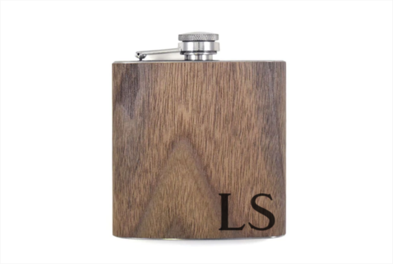 The Flask - Walnut - Personalized Flask - Custom Engraved Walnut Flask ...